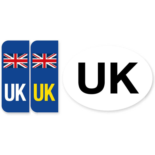 UK STICKER SET FOR NUMBER PLATES ETC.